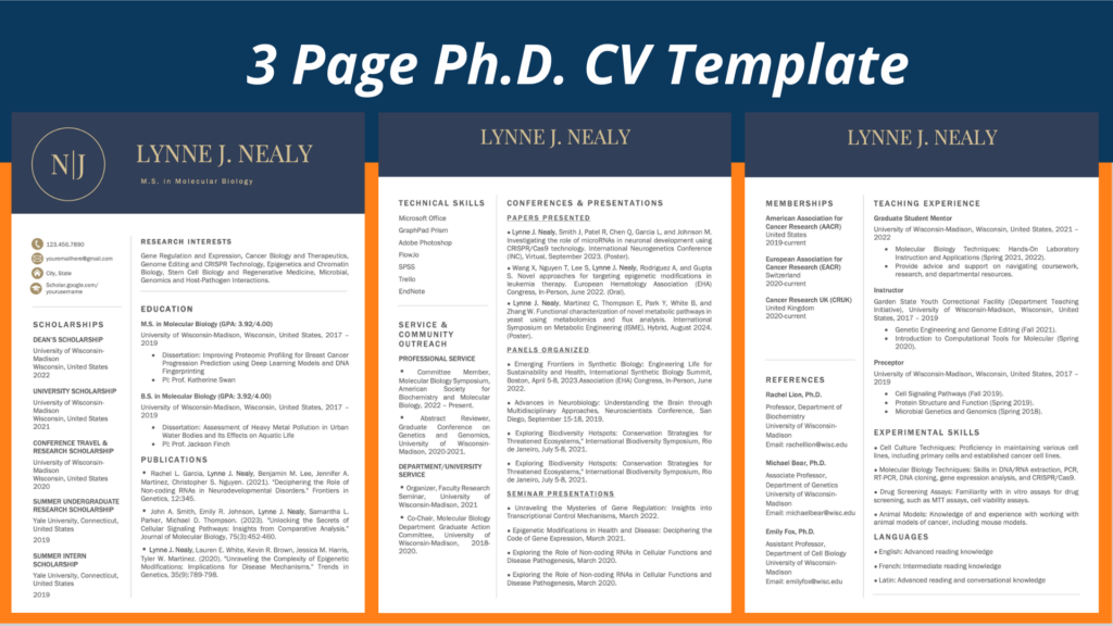 PhD Application CV Template - TempaLyst