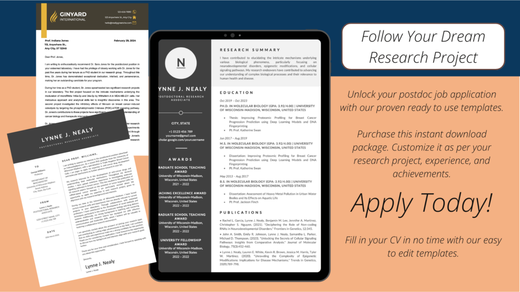 Postdoctoral CV Template - TempaLyst