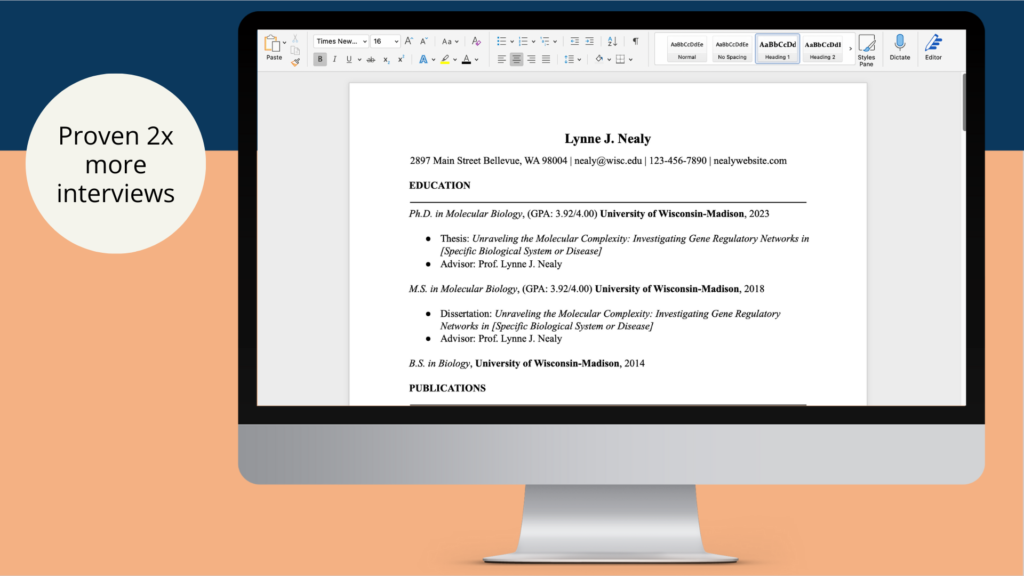 Postdoctoral CV Template - TempaLyst