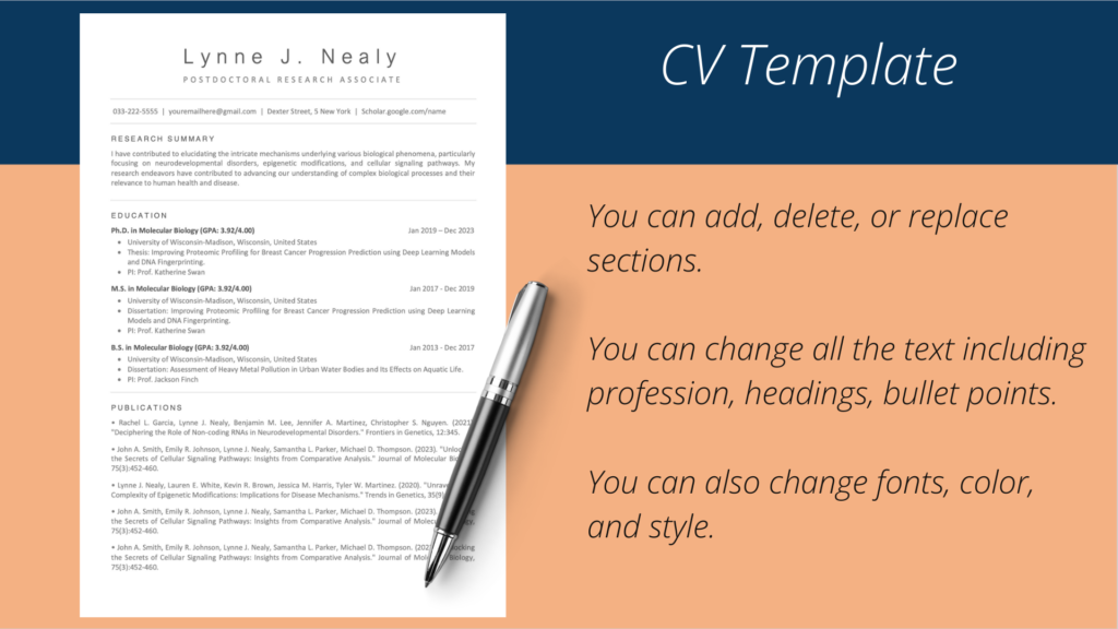 Postdoctoral CV Template - TempaLyst